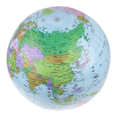 40cm INFLATABLE GLOBE Atlas World Map ReusableBlowUp Earth Ball ...