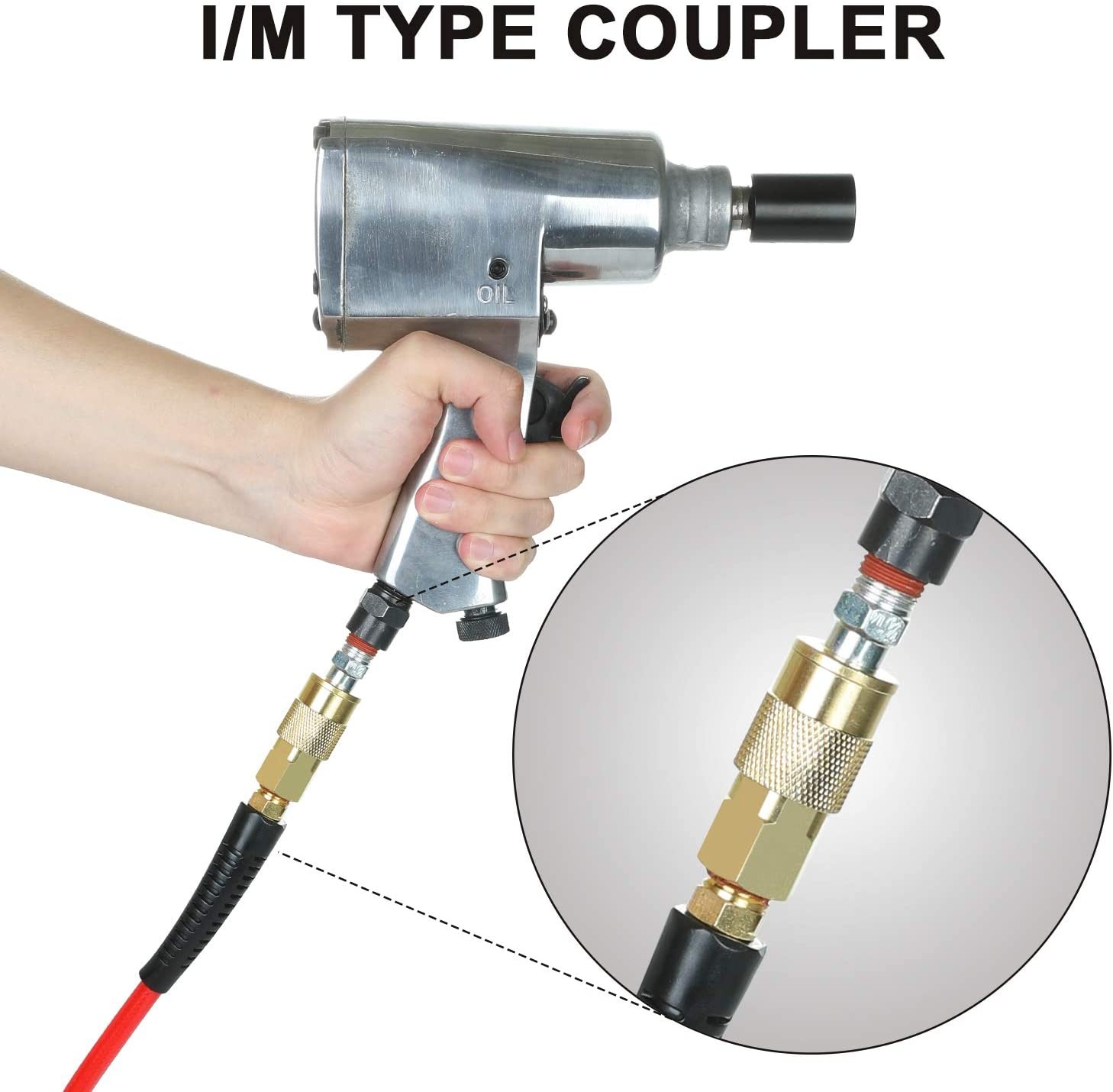 100 ft PU Air Compressor Hose Kit 1/4" Quick Coupler Air Hose w/Bend ...