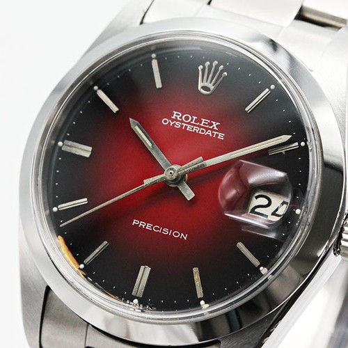 ROLEX Oysterdate 6694 red gradation watch men TO187963 | eBay