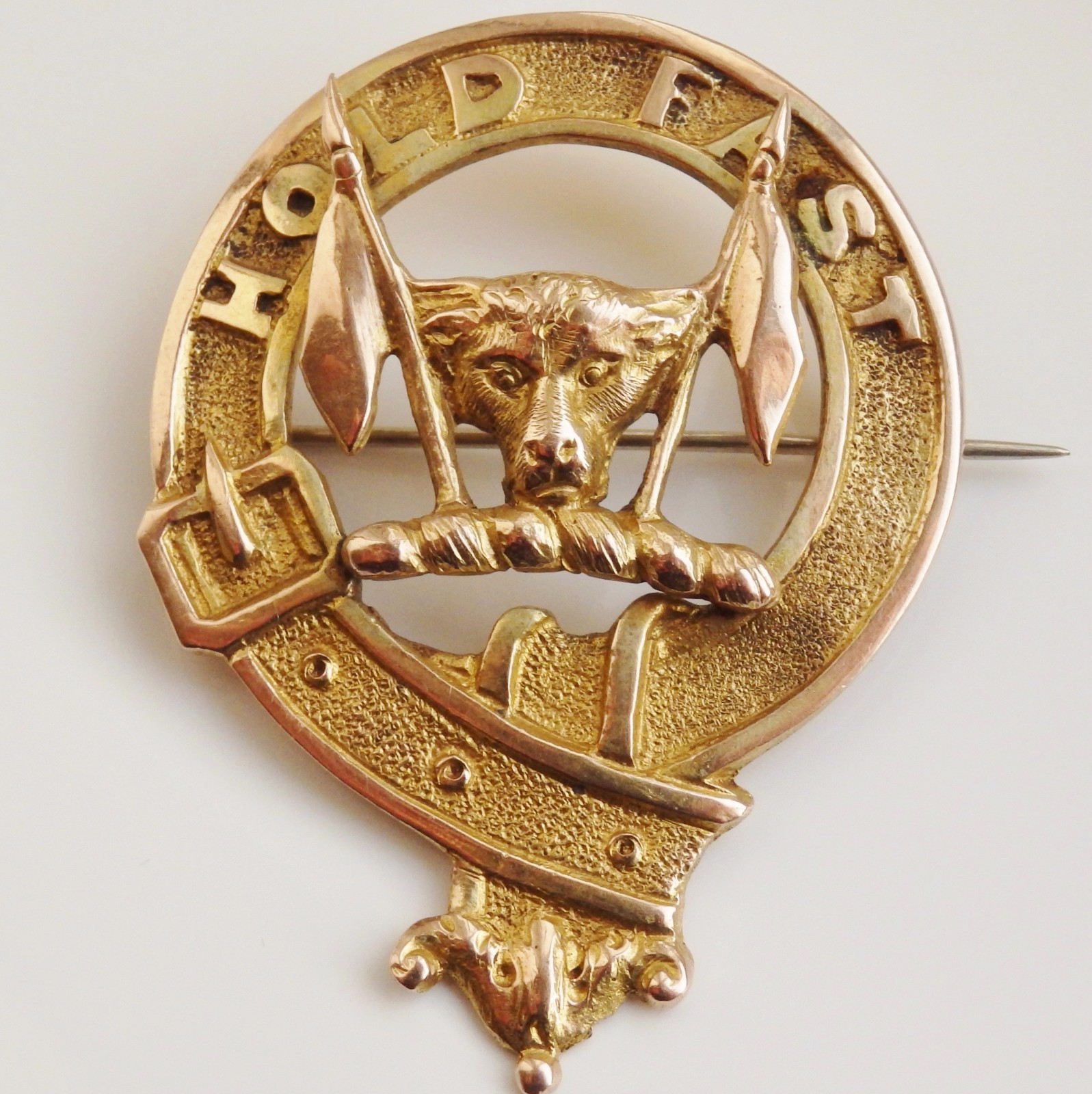 Antique Victorian Scottish 9ct Gold MacLeod Clan Badge c1890 by McRae ...