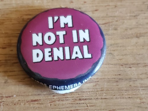 I'm NOT In Denial Badge Button PIn Pinback Vintage AS IS | eBay