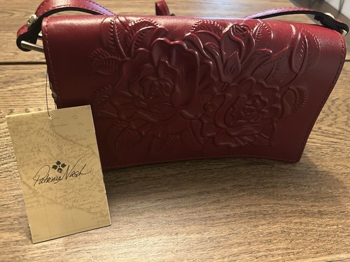 NWT Patricia Nash Kent East West Leather Crossbody Red Ruby | eBay