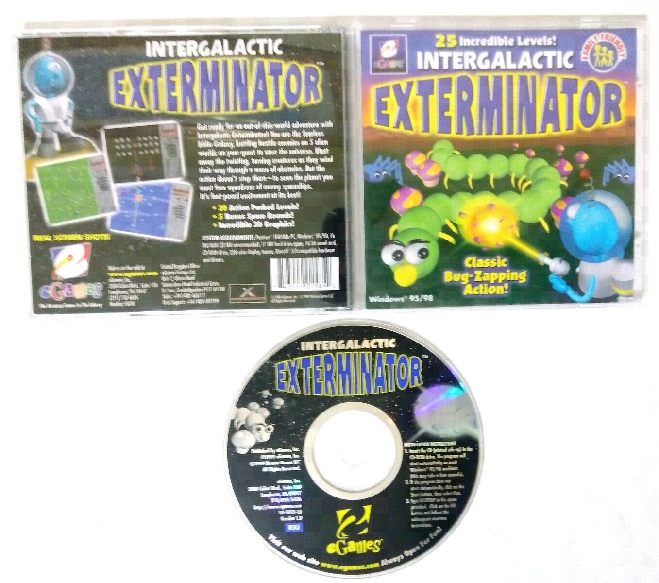 Intergalactic Exterminator (PC, 1999) WIN 95/98 GAME COMPLETE W/ CASE ...