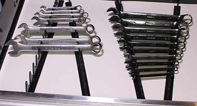 Wrench Organizer Tray Rail Storage Rack Sorter Socket Holder Set of 40 ...