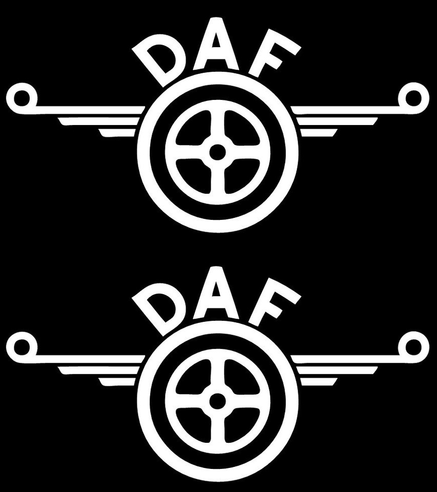 DAF OLD LOGO DECAL VINYL STICKERS x 2 FOR LORRY HGV BODYWORK DOORS ...