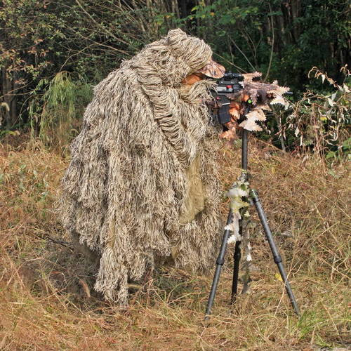 Ghillie Suit Poncho for Hunting Bird Watch Gilly Camouflage Cloak Green ...
