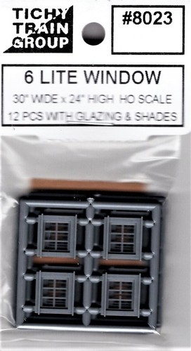 HO Scale Tichy Train Group 8023 6-Lite Attic Style 28 x 26" Windows pkg ...