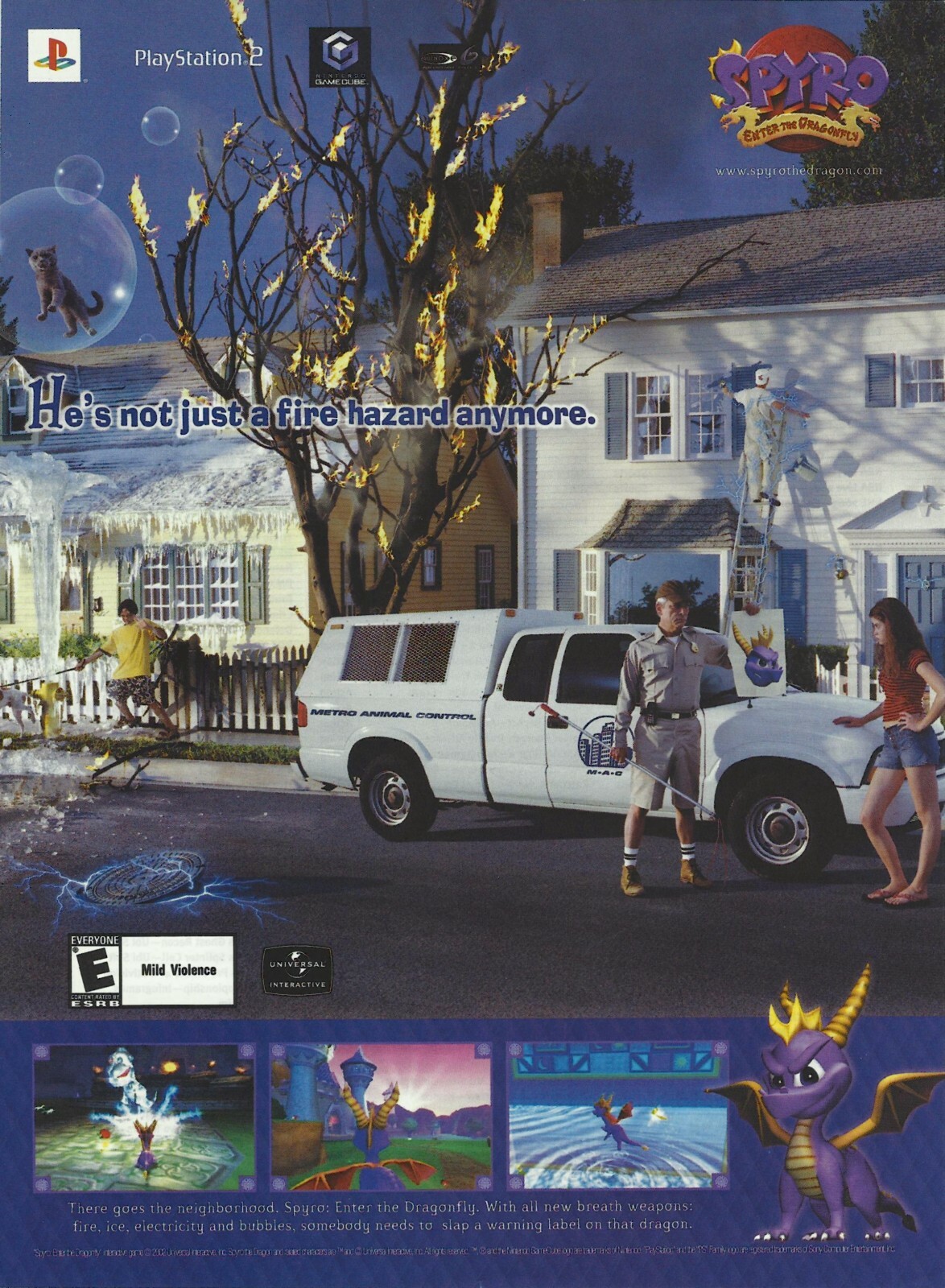 Spyro: Enter The Dragonfly Print Ad/Poster Art Playstation 2 PS2 ...