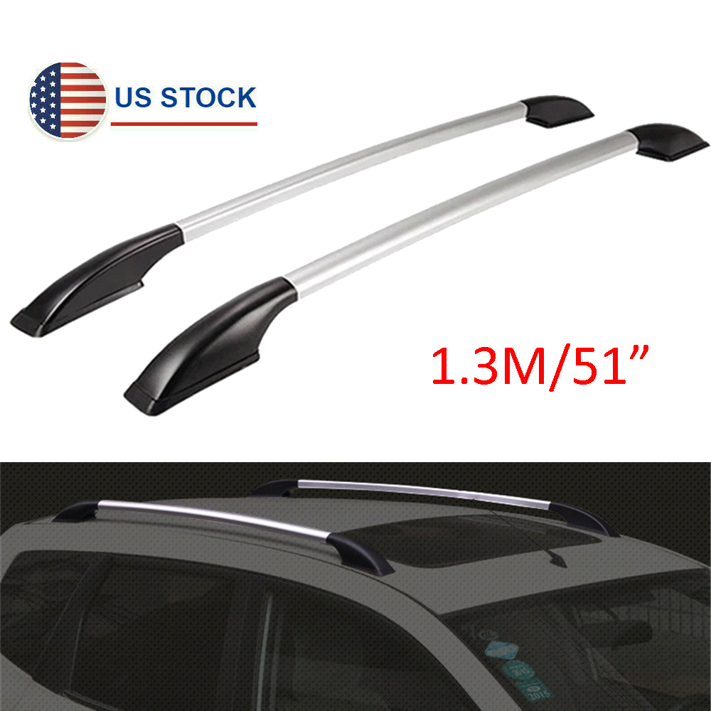 1.3M Aluminum Car Roof Rack Decorative Top Frame Side Rails Cover Black ...