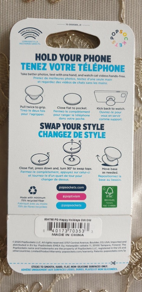 PopSockets PopGrip Cell Phone Grip & Stand - Merry Christmas - Brand ...