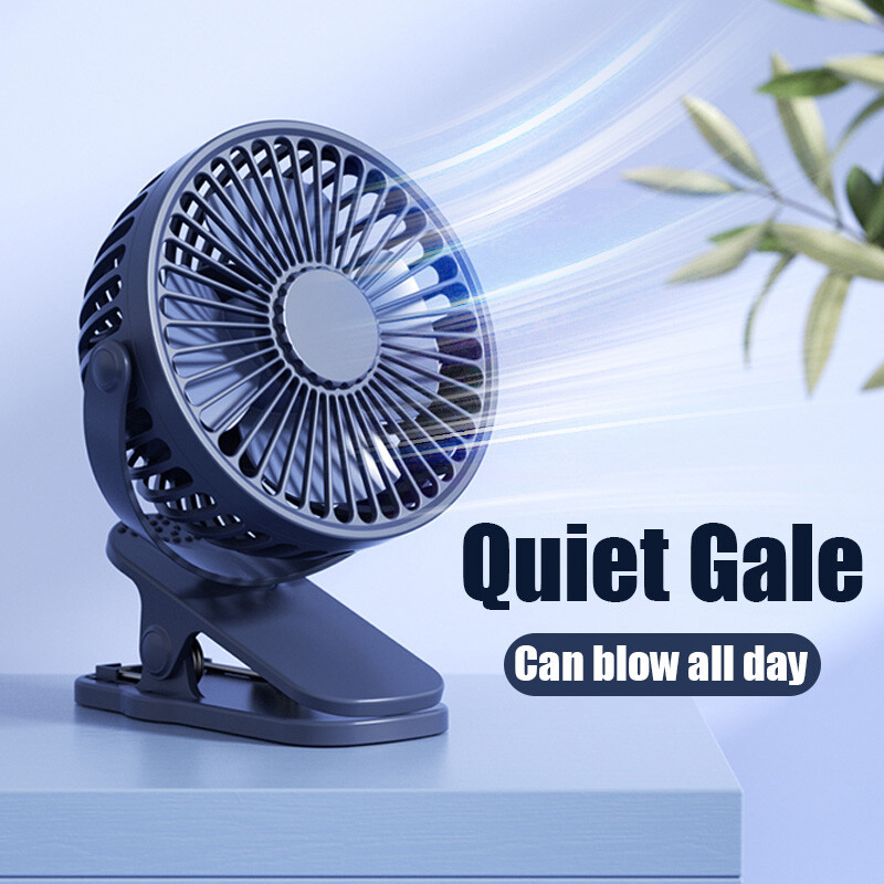 USB Rechargeable Mini Cooling Fan Clip On Desk Table Office Stroller ...