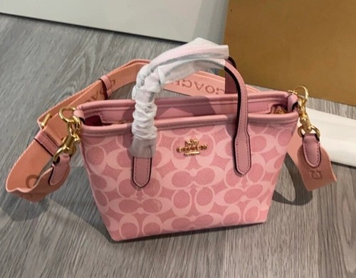 COACH City Mini Tote Bag Signature Canvas CW032 Powder Pink Outlet NEW ...