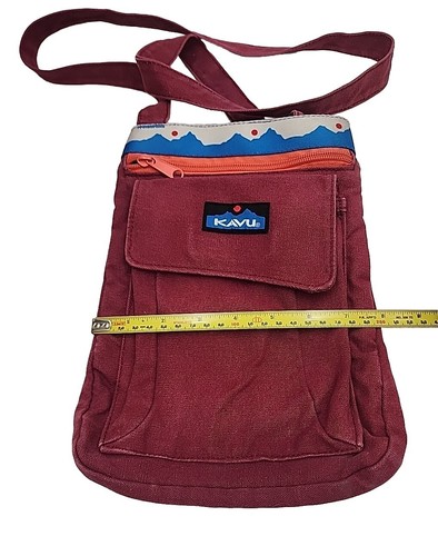 Kavu Keeper Burgundy Canvas Crossbody Shoulder Bag | eBay