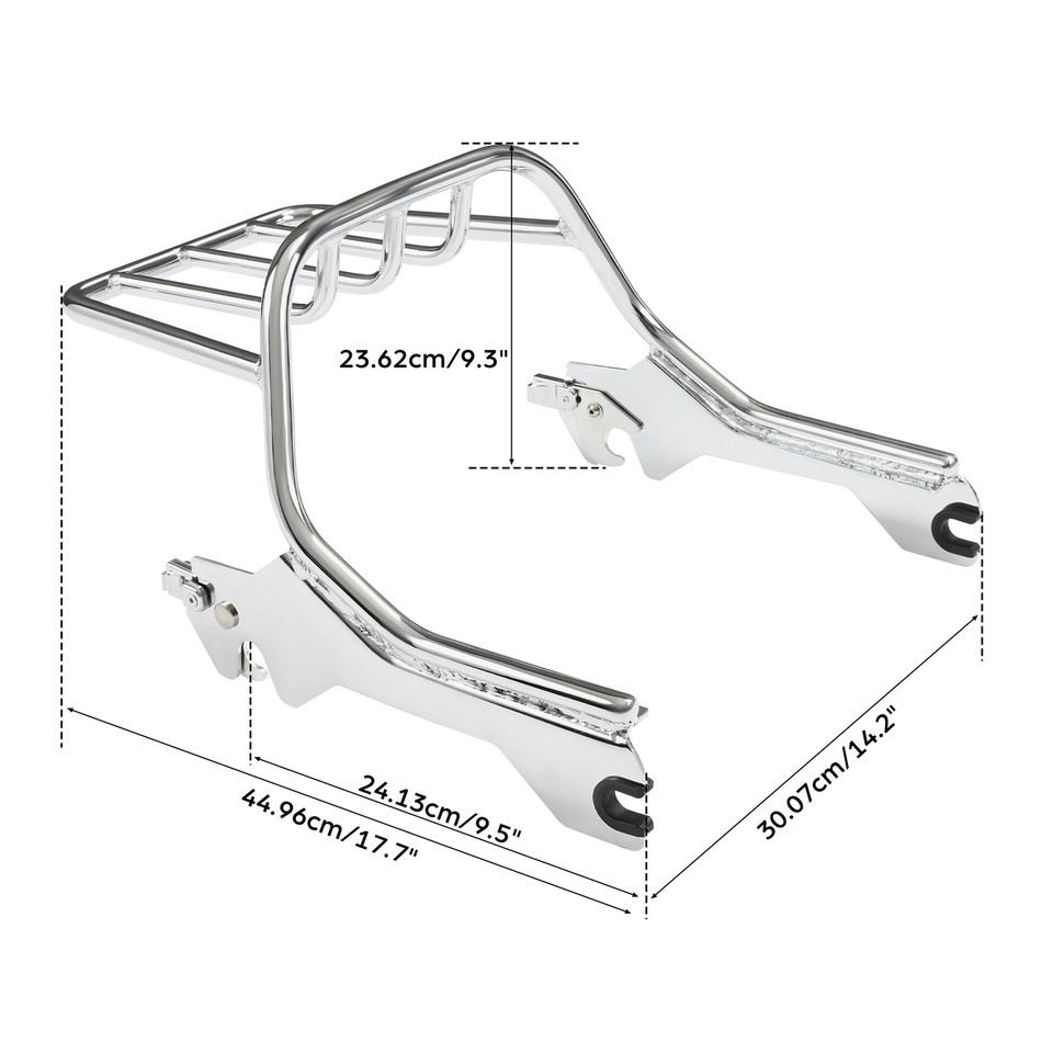 Chrome Two-Up Luggage Rack Chrome Fit For Harley Fat Boy FLFB FLFBS ...