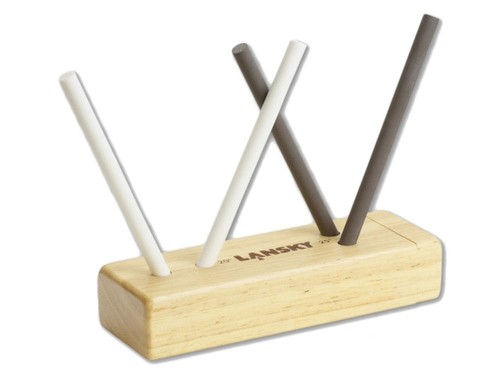 Lansky 4-Rod Turn Box Hardwood Ceramic Knife Sharpener Medium & Fine ...