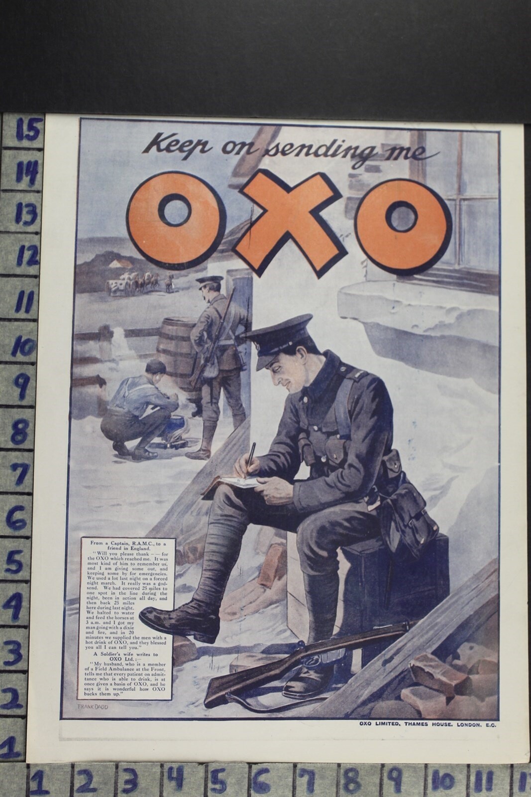 1916 MILITARY ARMY SOLDIER OXO LTD LOVE LETTERS WWI RIFLE VINTAGE AD ...