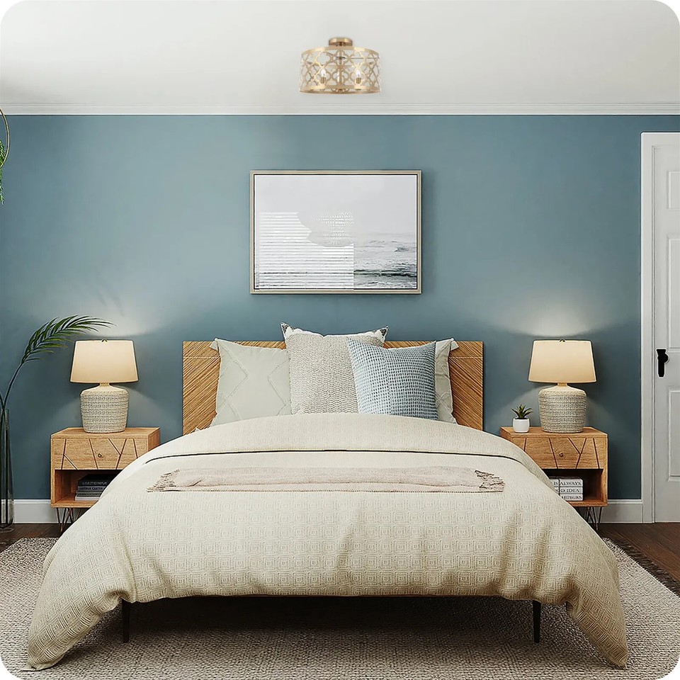 Kira Home Sutton 16" 3-Light Modern Semi-Flush Mount Ceiling Light ...