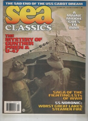 Sea Classics Mag The Mystery Of Gunther Prien & U47 October 1994 ...
