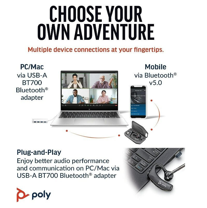 Plantronics Voyager 5200 UC (BT 700) Bluetooth Headset System P/N ...