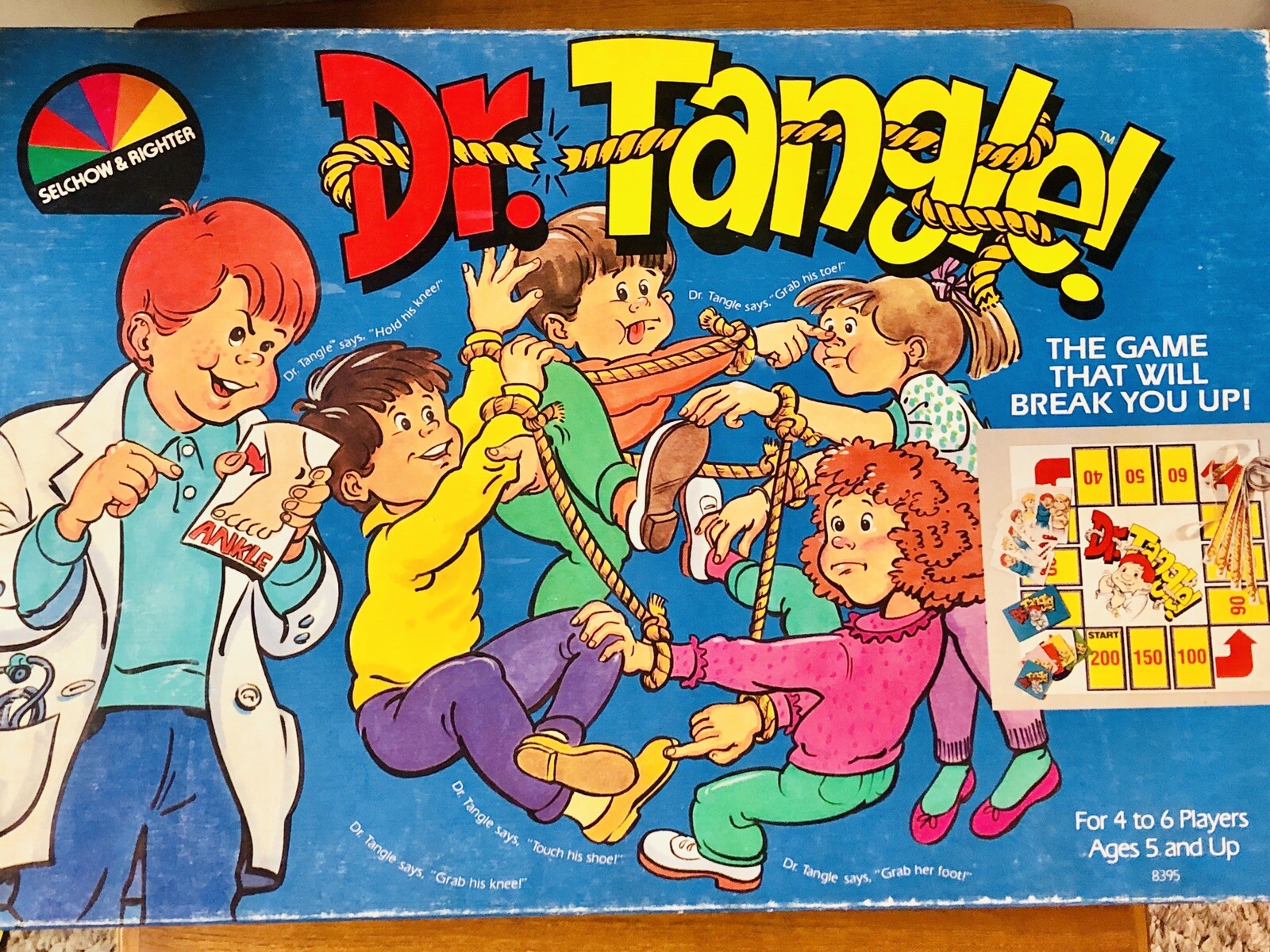 Vintage 1986 Dr. Tangle Board Game RARE Selchow & Righter Complete Used ...