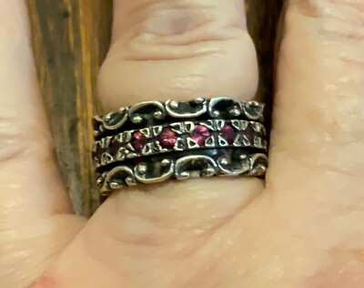 Or Paz Garnet spinner ring size 6.5 | eBay