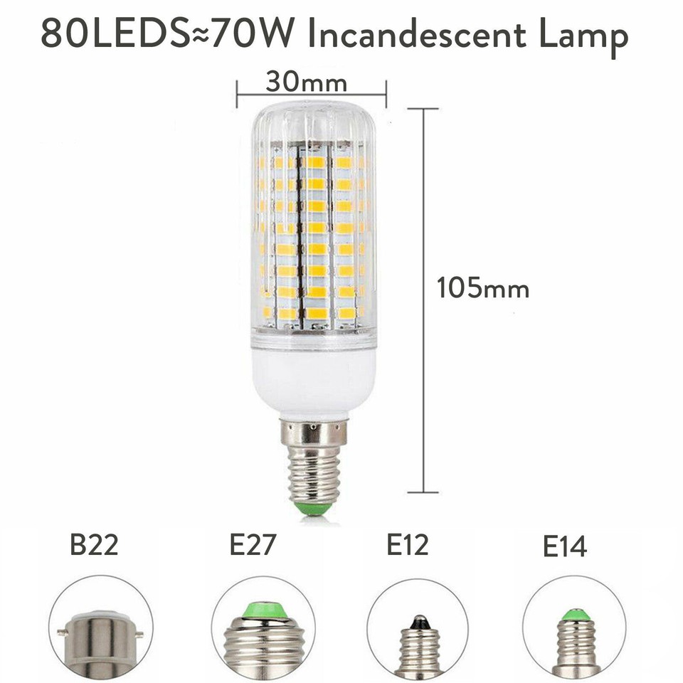 7W-45W LED Corn Light Bulbs E27 E14 E12 B22 Energy Saving Lamp 3000K ...