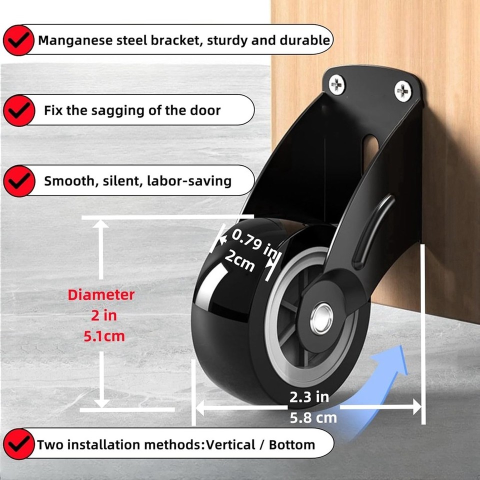 2--Torrollenräder 4er-Pack, Holztür -Sag und -Reibungsunterstützung ...