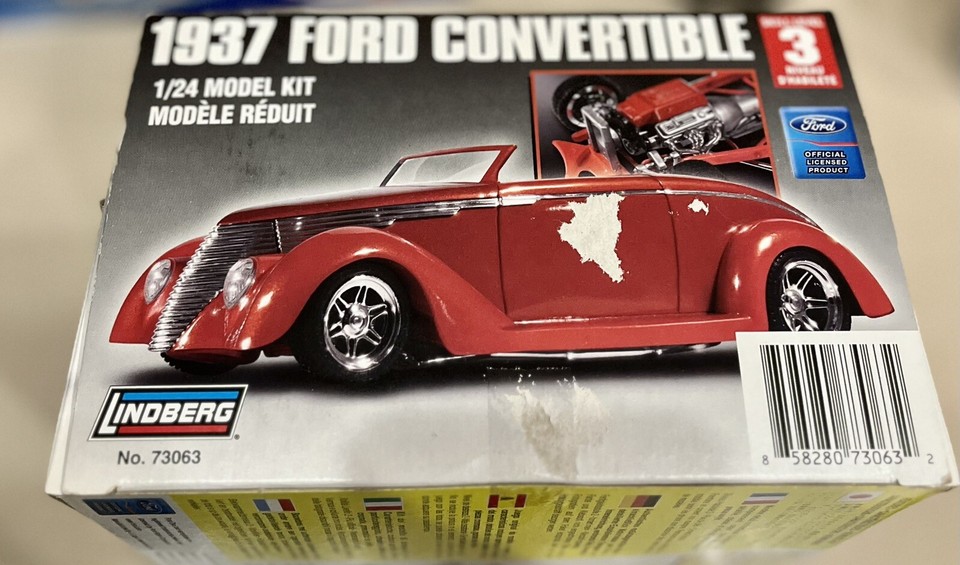 🏁 LINDBERG 1937 CUSTOM FORD CONVERTIBLE CAR MODEL KIT 1/24 🏁 | eBay