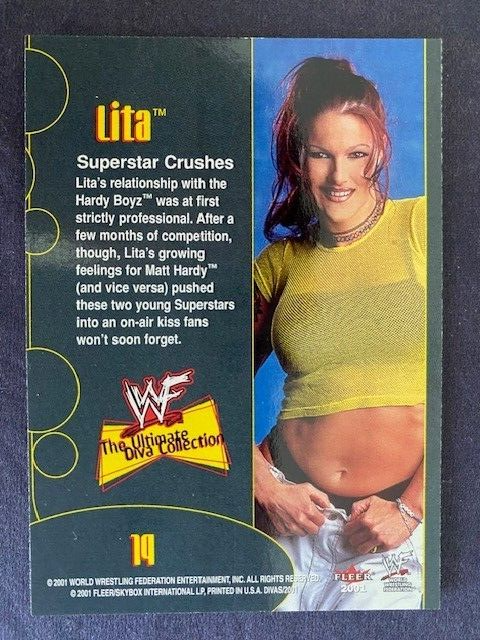 WWE/WWF FLEER ULTIMATE DIVAS 2001 "LITA" WRESTLING TRADING CARD - V/G ...