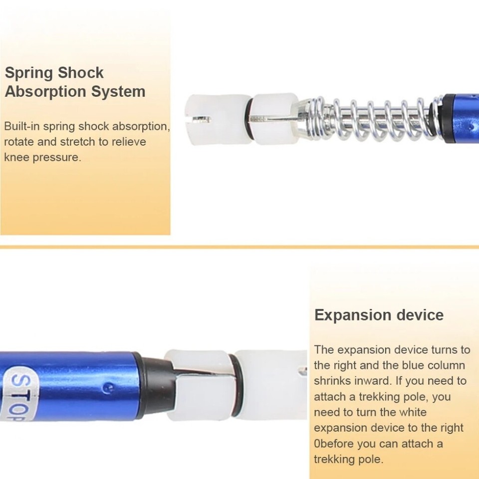 Trekking Sticks Walking Outdoor Hiking Poles Adjustable Cane Anti-Shock ...