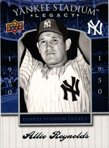 Allie Reynolds New York Yankees 2008 Upper Deck Baseball Trading Card ...