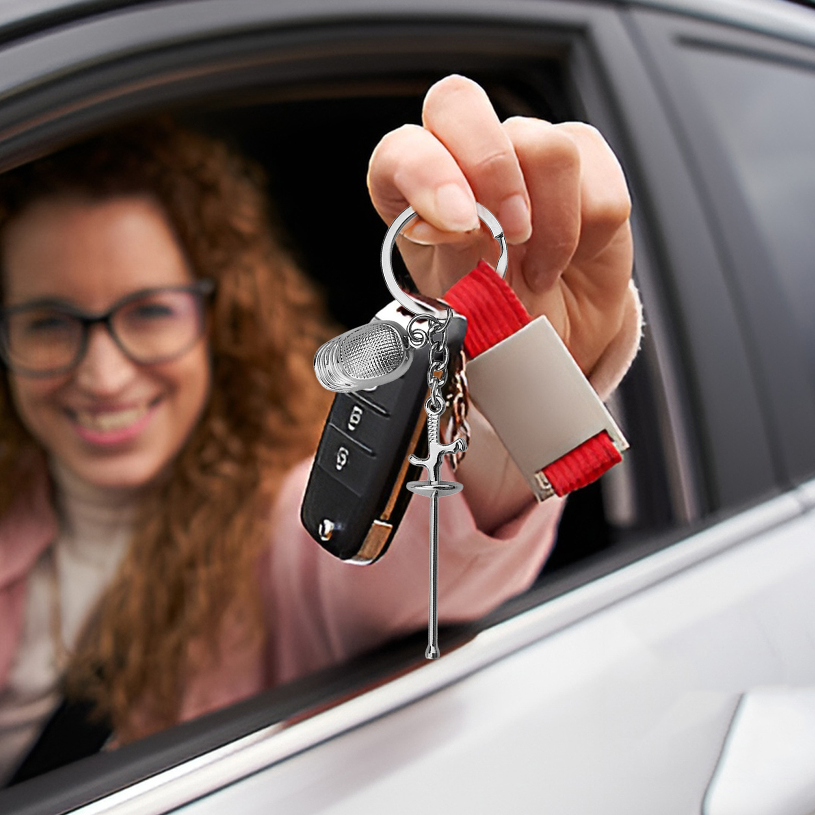 Gift Fencing Hanging Keyring Keychain Metal Key Ring with Fencing ...