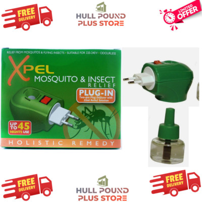 Xpel Mosquito & Insect Repellent 2pin Plug-In Diffuser Relief Solution ...