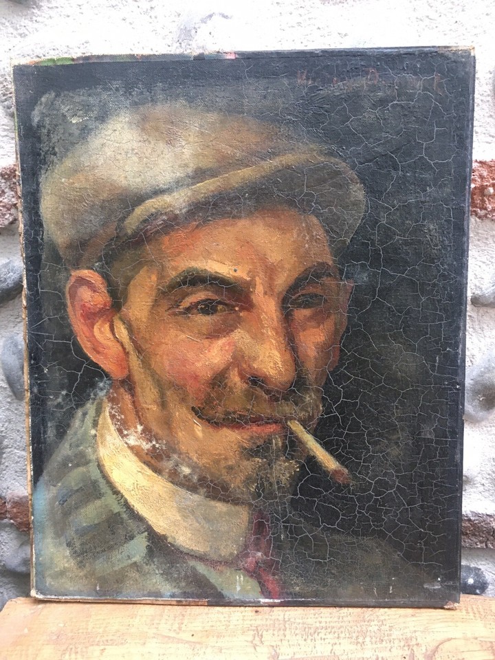 Very Pretty Painting Hst Canvas Mounted 1900 Victor Dupont Autoportrait ...