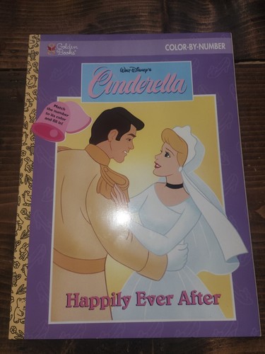 Vintage Disney Cinderella Color By Number Coloring Book Golden Books | eBay