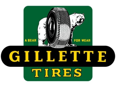 Gillette Tires: A Bear for Wear NEW 28" Wide DIECUT Sign USA STEEL XL ...