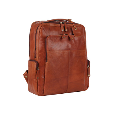 Leather Backpack, Tan Large, Tirana Genuine Leather Oran Rugged Leather ...