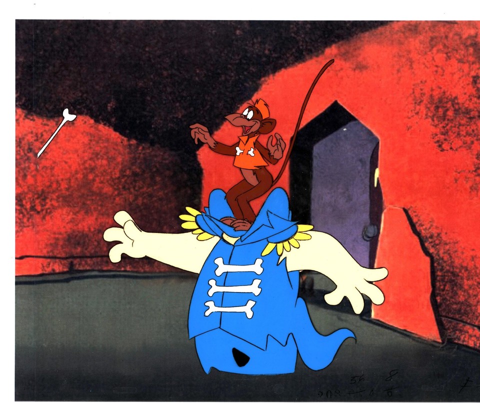 HANNA BARBERA FRED FLINTSTONE & MONKEY HAND-PAINTED PRODUCTION ...