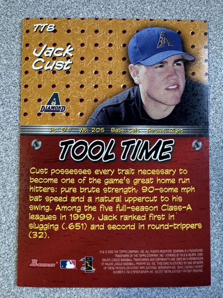 2000 Bowman Jack Cust Tool Time Card #TT8 Arizona Diamondbacks | eBay