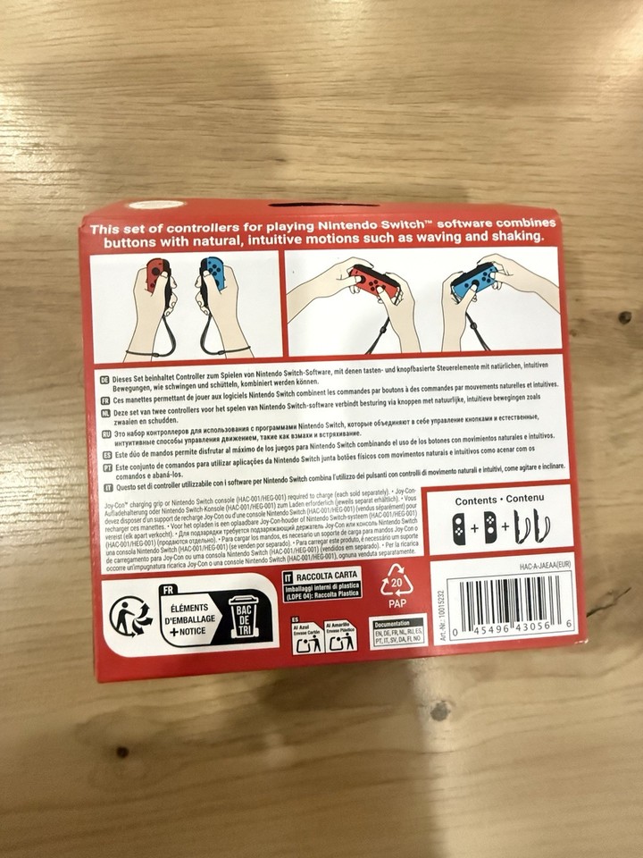 Nintendo Switch Joy-Con Controller Pair - Neon Red & Blue | eBay UK