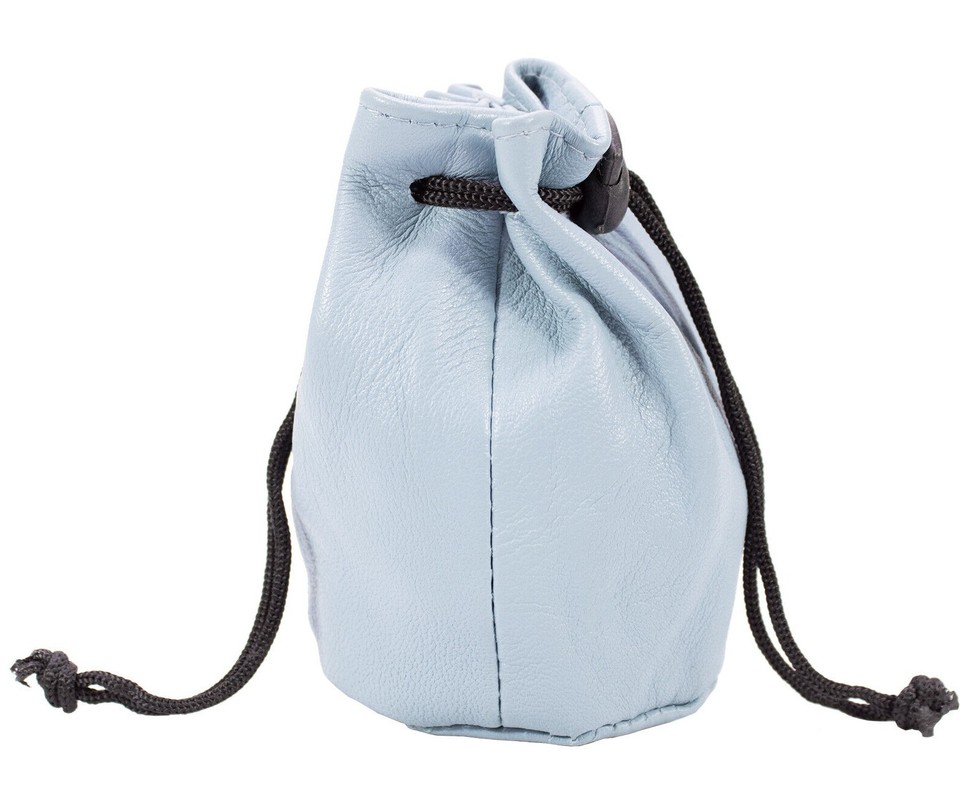 Soft Leather Round Drawstring Pouch Coin Soft Women Wrist Multiple ...