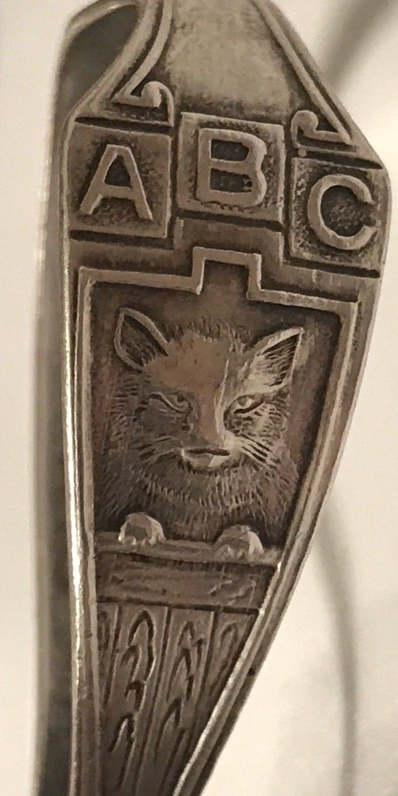 RARE ANTIQUE WEBSTER STERLING SILVER ABC ALPHABET NURSERY RHYME BABY ...