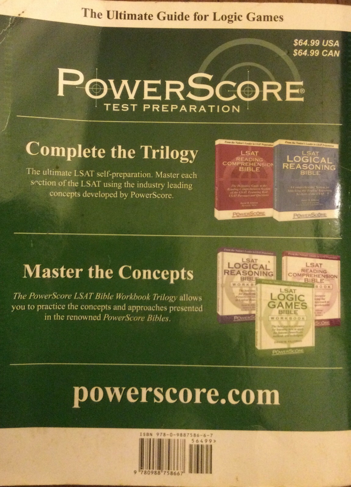 PowerScore LSAT Logic Games bible David Killoran 2015 edition ...