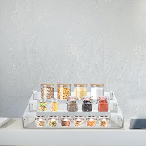 Spice Rack Organizer For Cabinet 2 In/tier Acrylic Tiered Spice Shelf ...