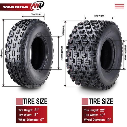 21x8-9 21x8x9 Front 22x10-10 22x10x10 Rear Sport ATV Tires 4PR GNCC ...