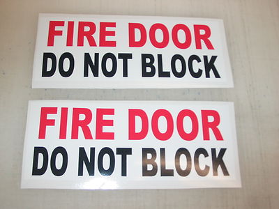 5 FIRE DOOR DO NOT BLOCK Sticker Decals Inspection Hose Extinguisher ...
