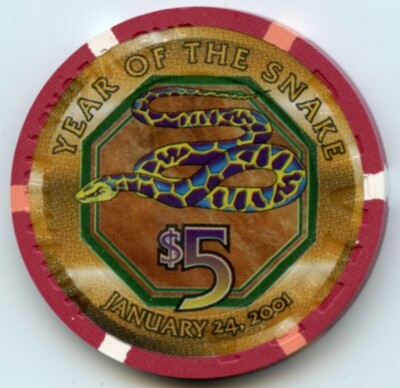 $5 Riviera Chinese New Year Year of the Snake LE Chip Las Vegas 2001 ...
