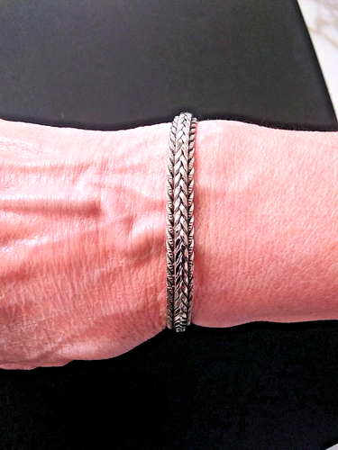 Hallmark-14k Gold Plated,Unique Flat Foxtail Chain Bracelet,7.25"L,5mm ...