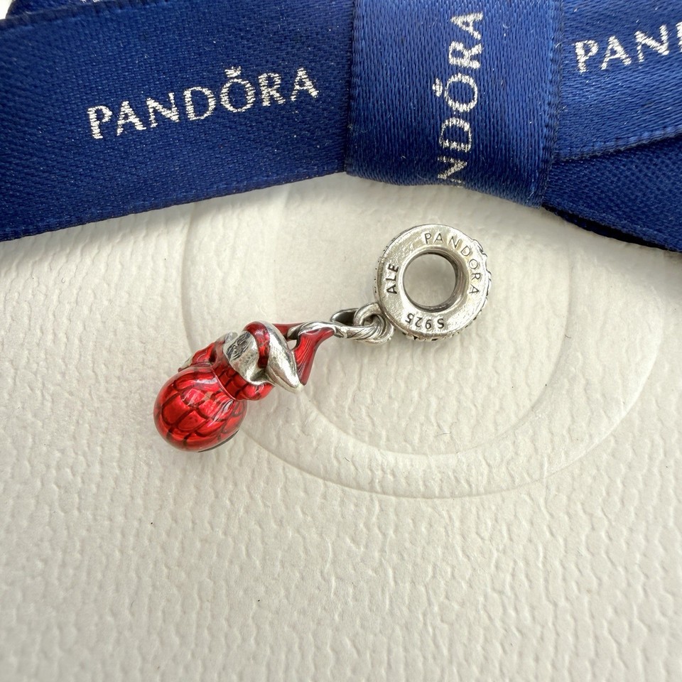 Authentic Pandora Silver Red Hanging Dangle Spider Man Red Charm ...