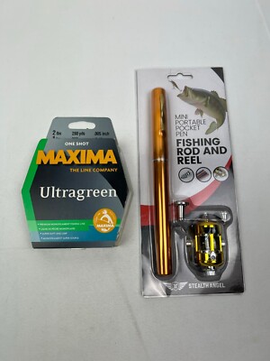 MINI PORTABLE POCKET PEN FISHING ROD AND REEL BY STEALTH ANGEL LINE ...